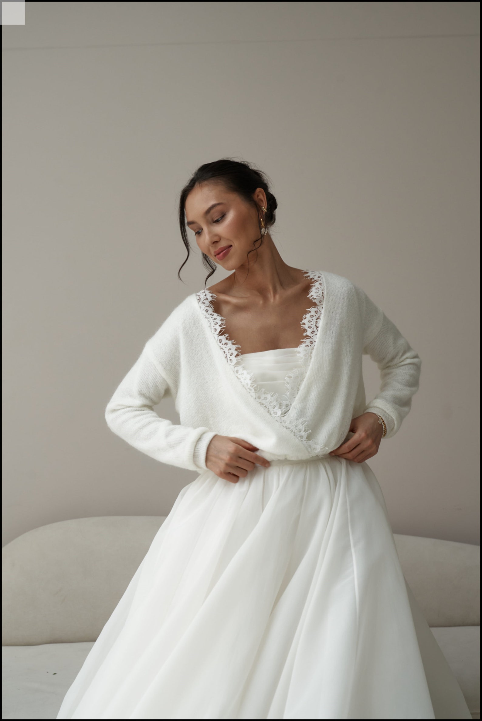 Bridal Sweater Modern Bride Wedding Top Ivoy Sweater With - Etsy