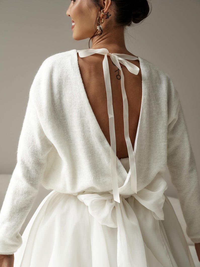 Bridal Cardigan – Wedding Shrug – White Knit Bolero – Wool Sweater for ...