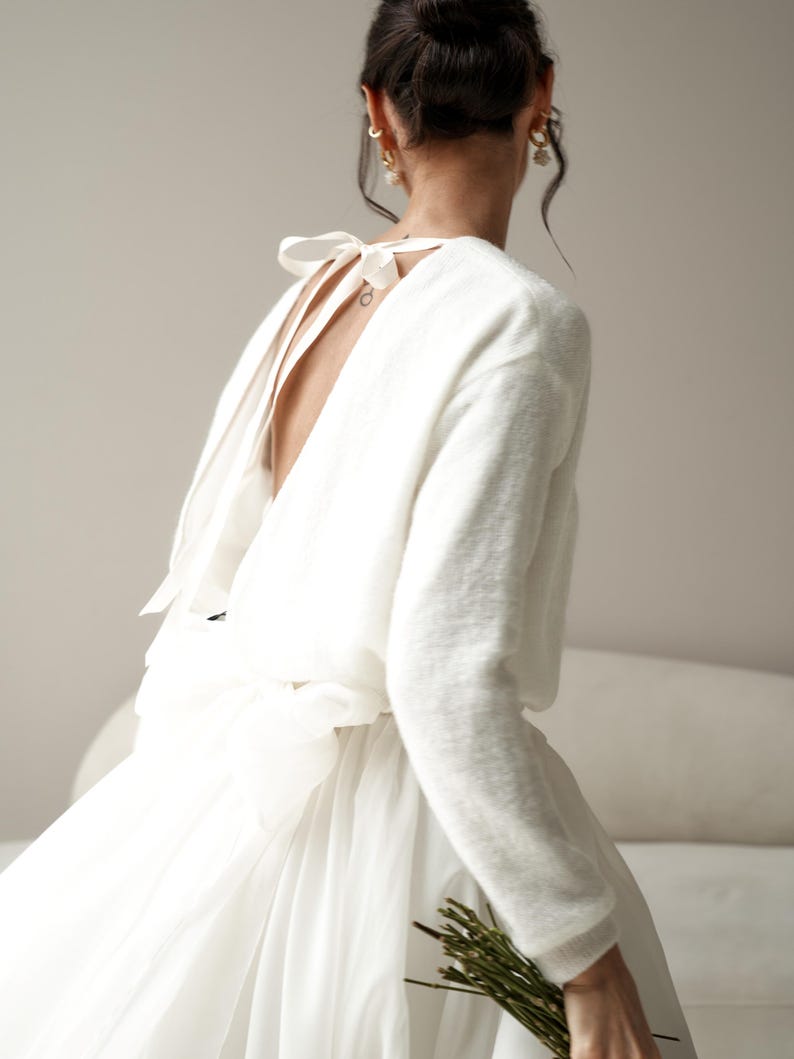 Bridal Cardigan – Wedding Shrug – White Knit Bolero – Wool Sweater for ...
