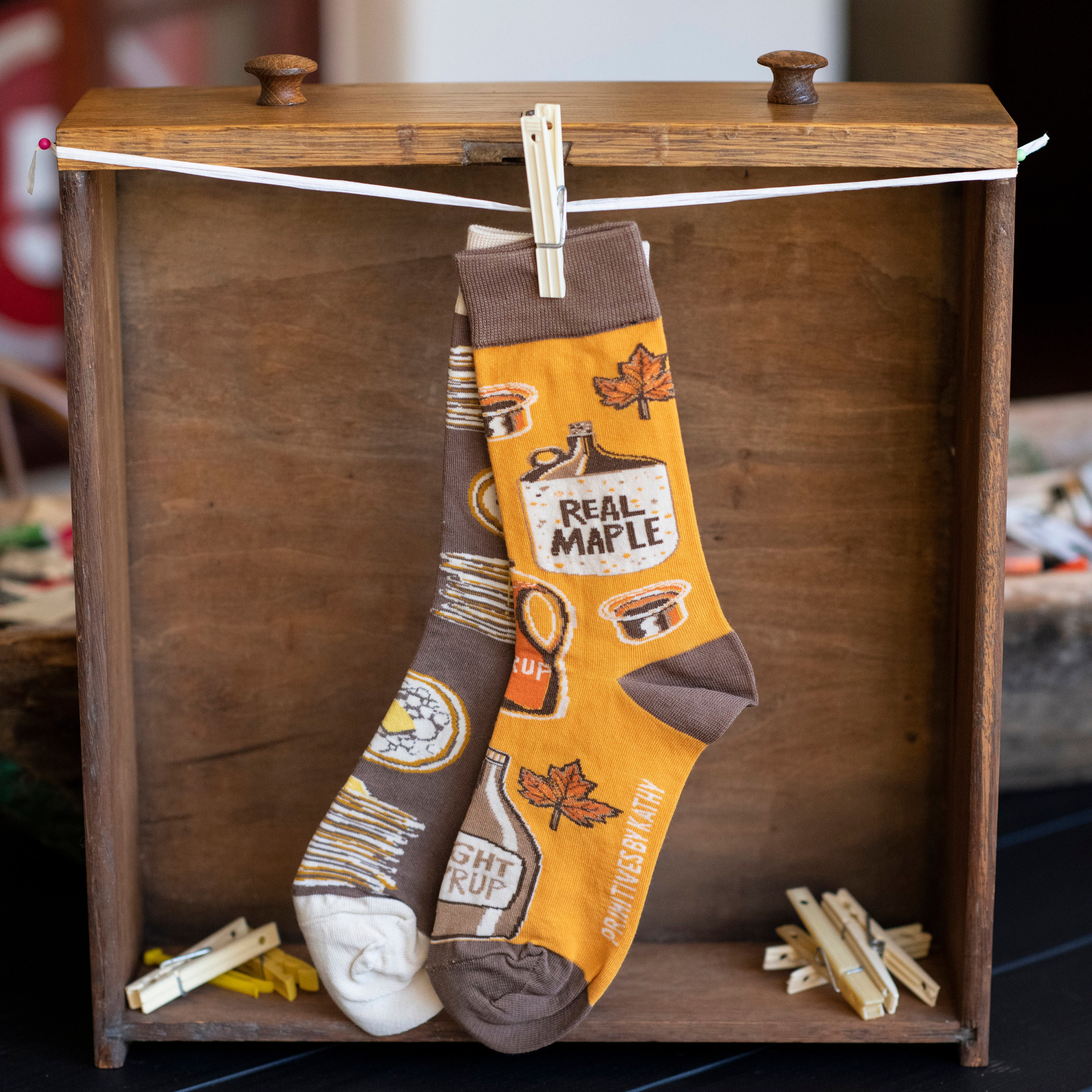 Pancakes & Syrup Mismatched Socks - Etsy