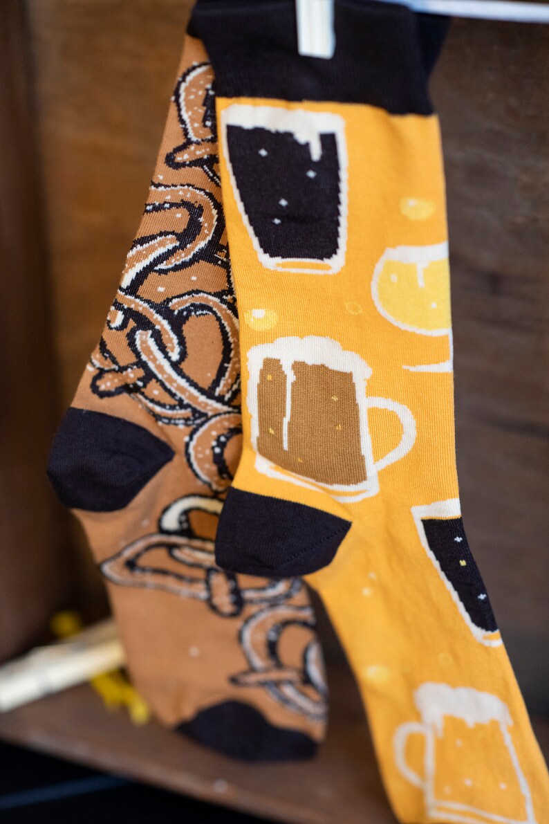 Pretzels & Beer Mismatched Socks - Etsy