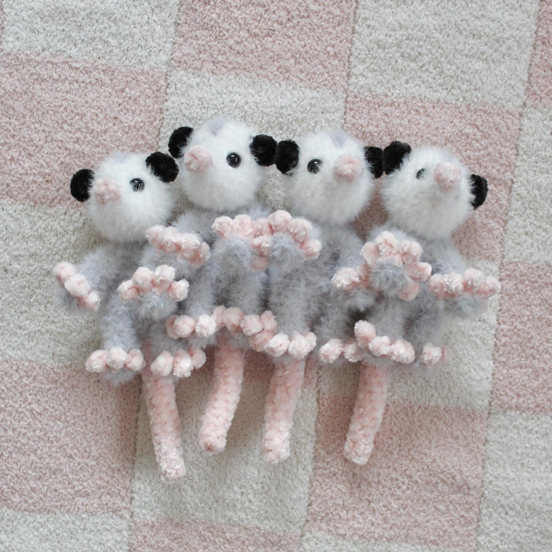 Crochet Fuzzy Baby Opossum Amigurumi Stuffed Animal Fluffy Possum - Etsy
