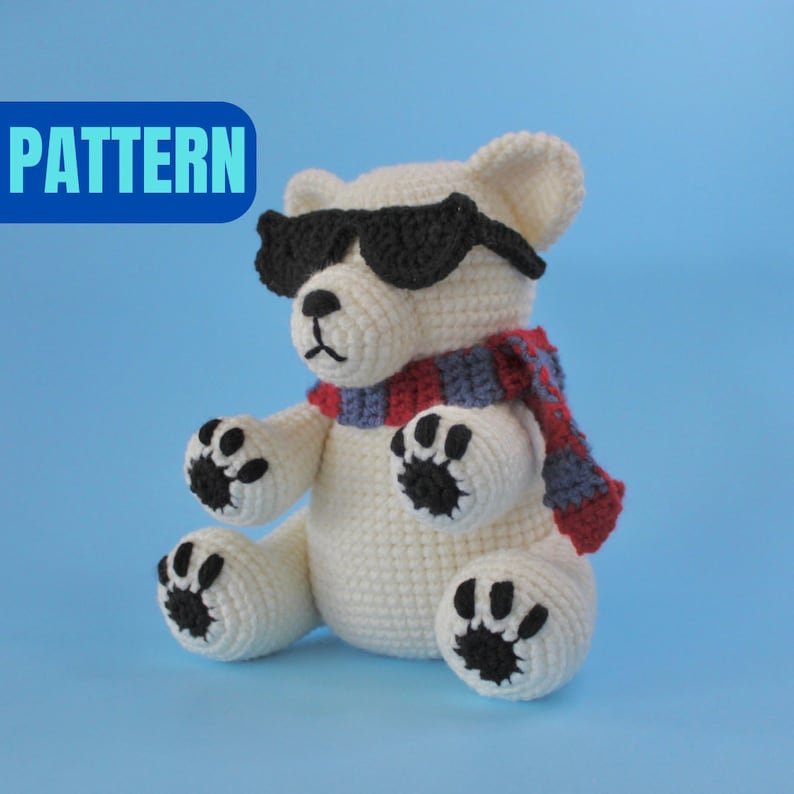 Monty the Polar Bear Amigurumi Crochet Pattern Jr Mint Tsitp - Etsy