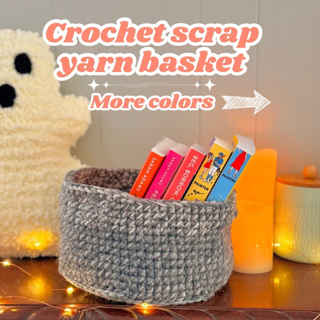Handmade Crochet Scrap Yarn Basket | Unique Home Decor - Etsy