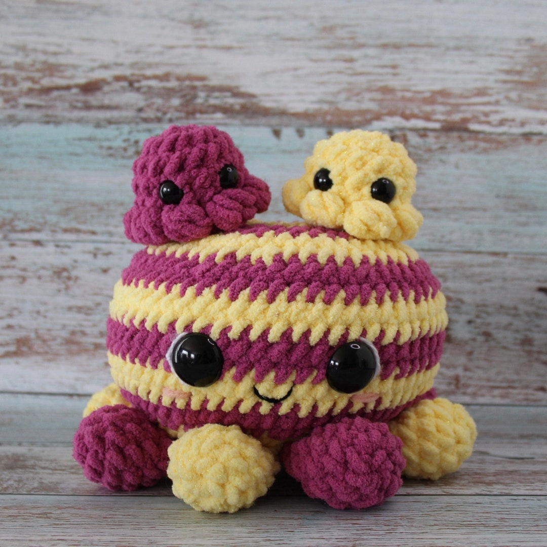 Amigurumi Mama Octopus Crochet Octopus Stuffed Animal With Baby ...