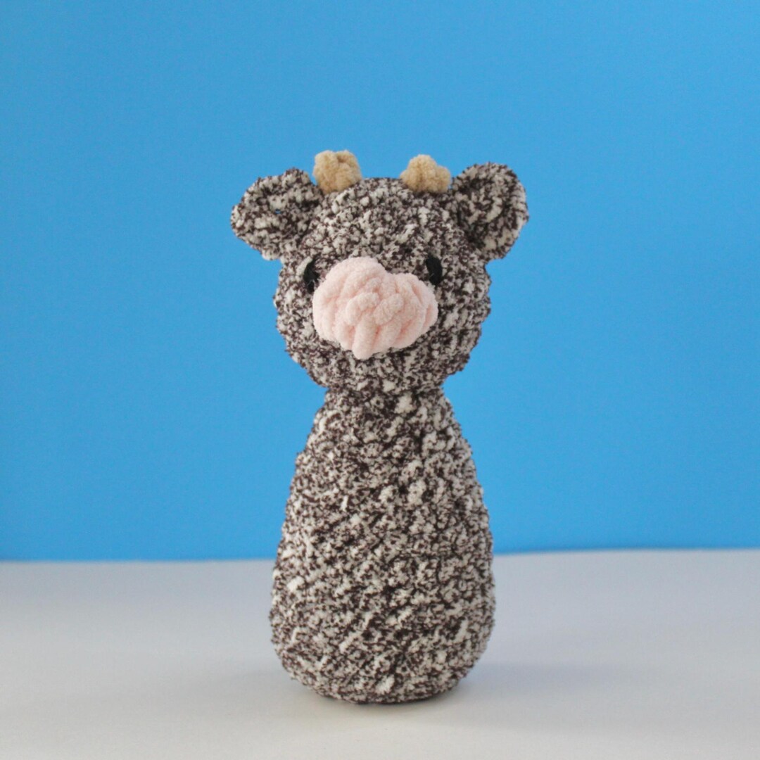 Crochet Black and White Cow Rattle Amigurumi Stuffed Animal Baby Toy - Etsy