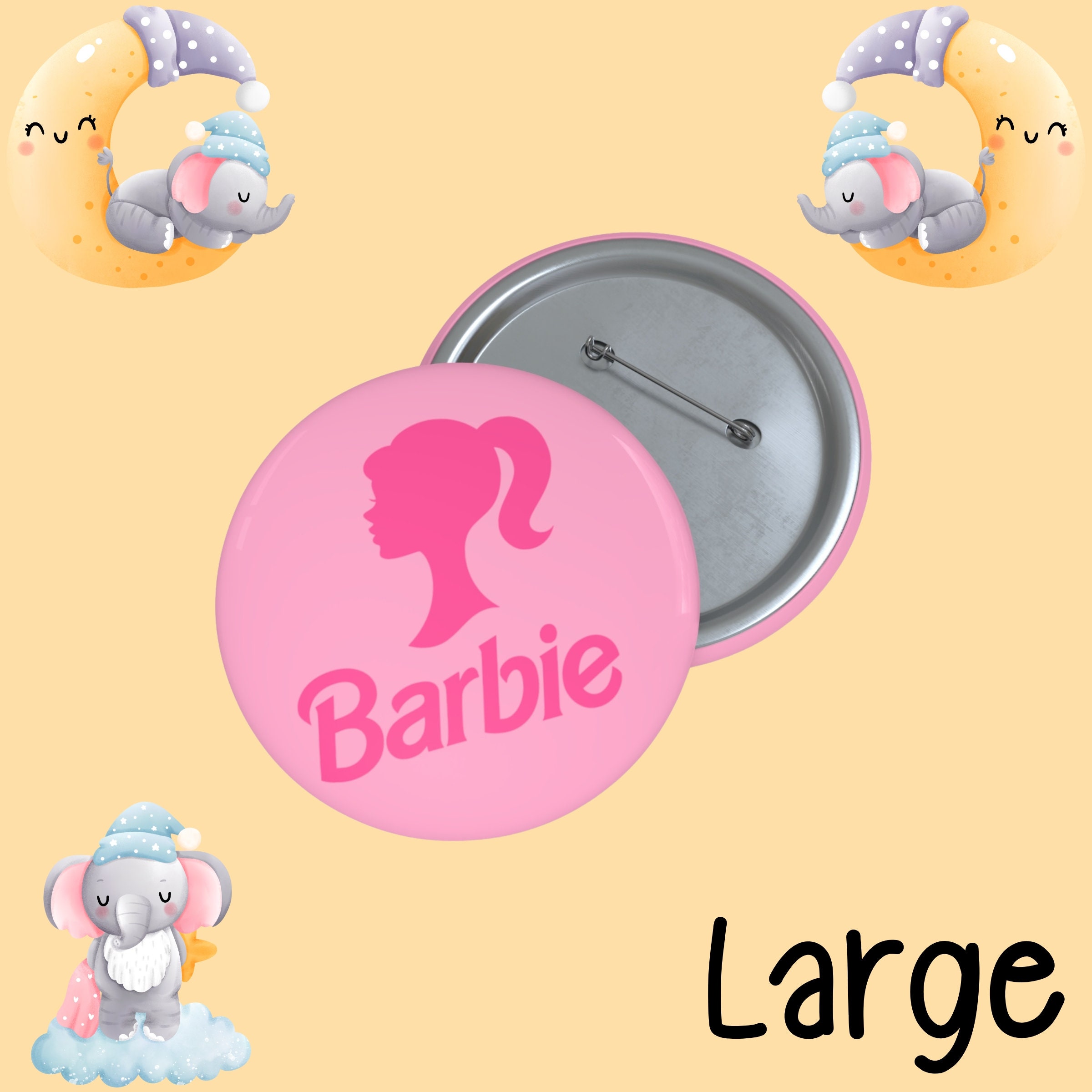 Barb Fashion Doll Silhouette Pin Button-backpack Pin-pink Button Pin ...