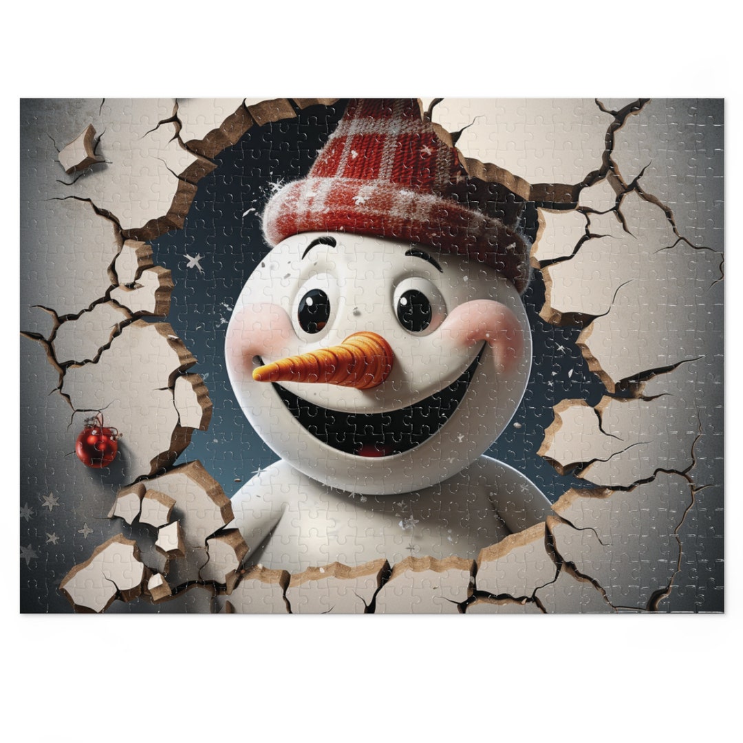 Snowman Jigsaw Puzzle Wall Crasher Series 500 Pieces Fun - Etsy