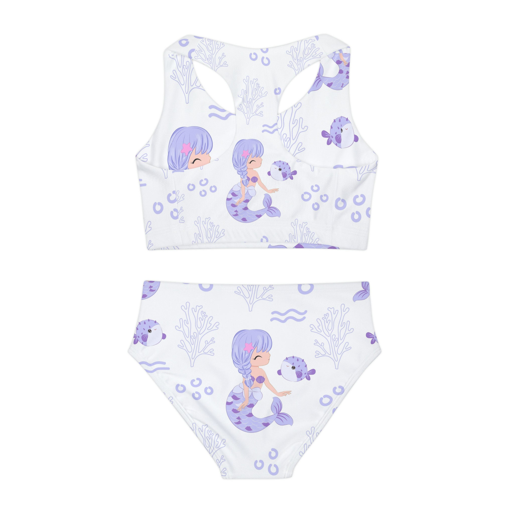 Girls Two Piece Swimsuit Mermaid Swimsuit White 2 Piece - Etsy