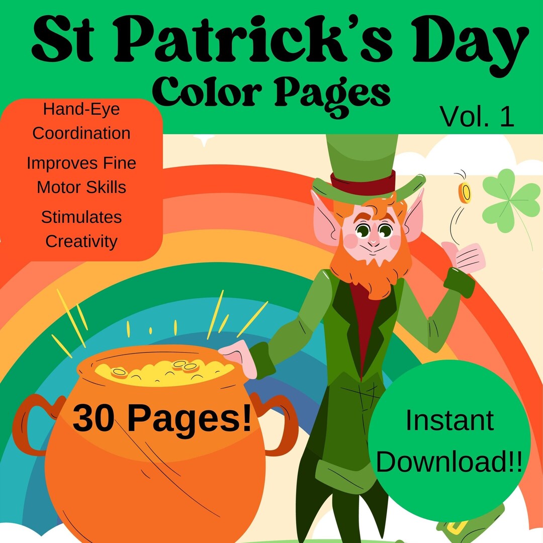 Coloring Pages for St Patricks Day Printables for Kids Instant Download ...
