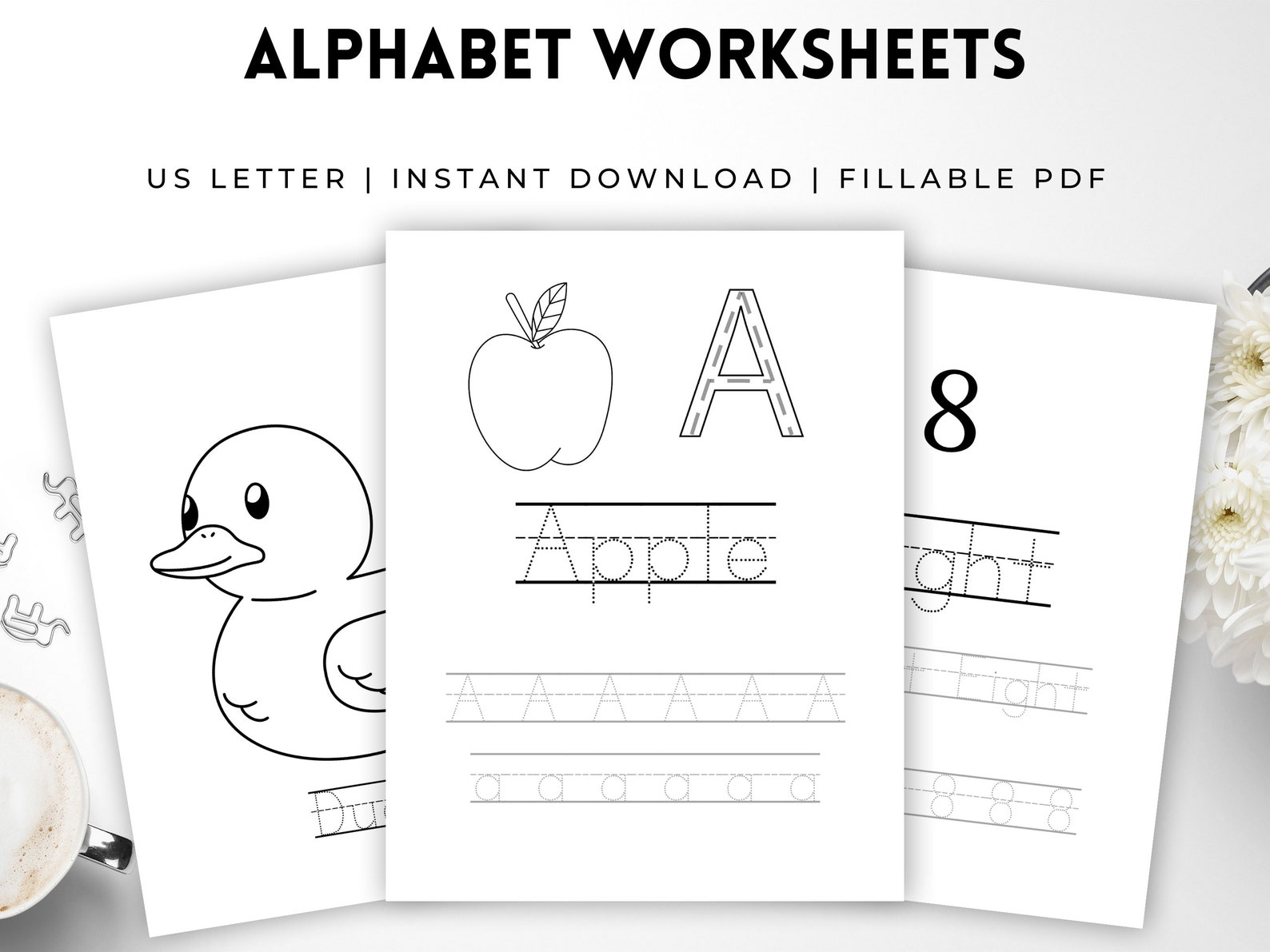 Alphabet Worksheets - Printable - Tracing - Coloring - Homeschool ...