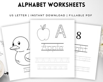 Alphabet Worksheets - Printable - Tracing - Coloring - Homeschool ...