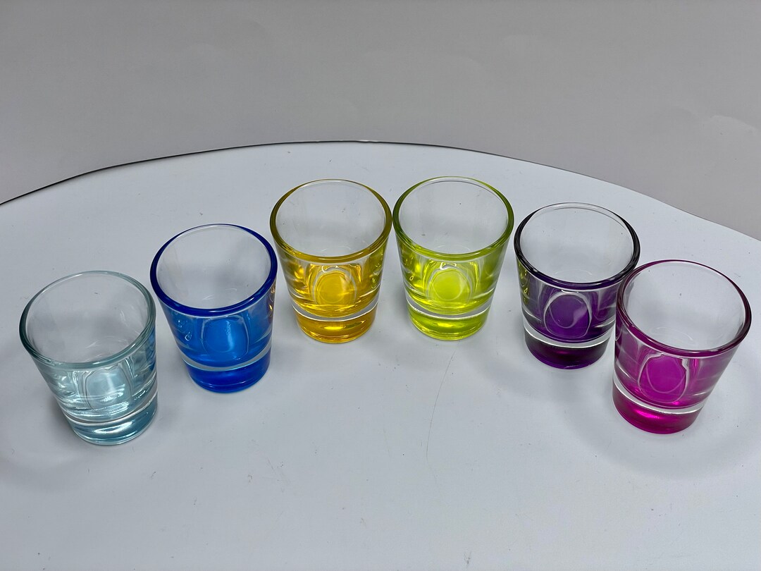Fine Vintage Multicolor Single Shot Glasses 2.25" Tall. Set of 6. - Etsy