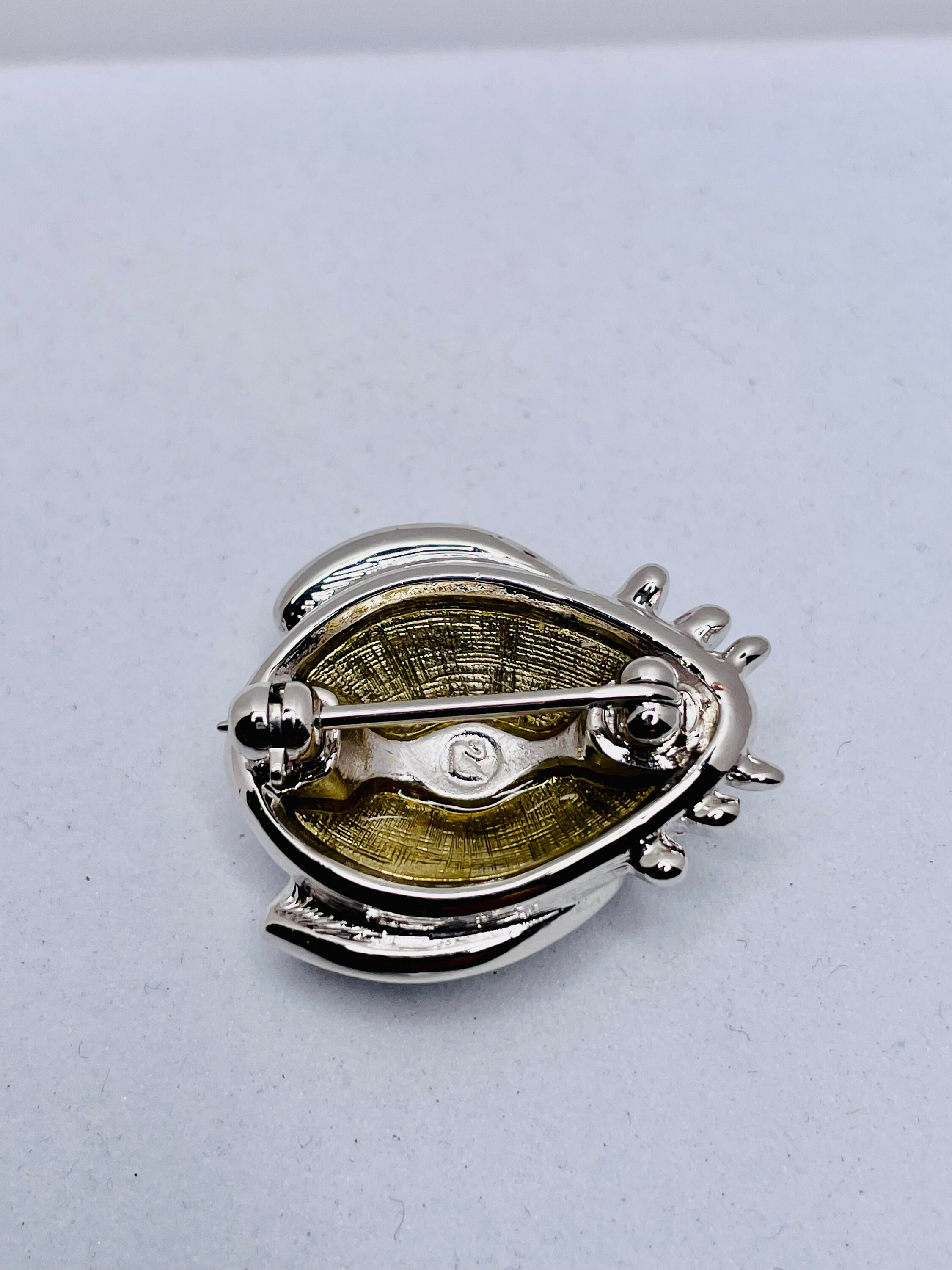 RARE Vintage Swarovski Swan Signed Yellow Enamel and Crystal Lady Bug ...