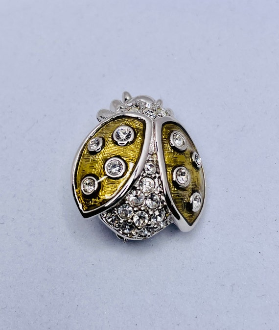 RARE Vintage Swarovski Swan Signed Yellow Enamel and … - Gem