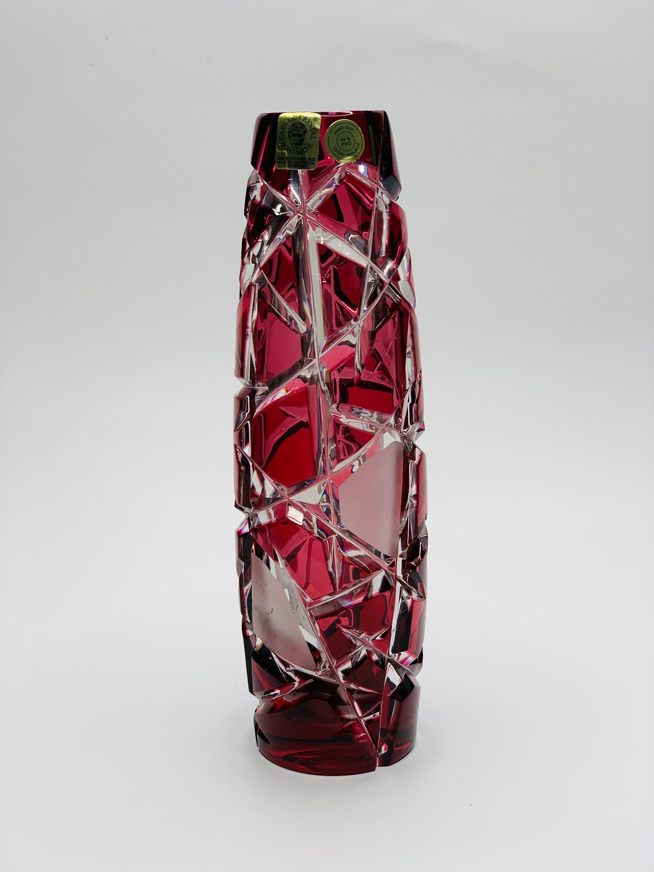 Caesar Crystal Bohemia Cranberry to Clear Crystal Mars Bud Vase - Etsy