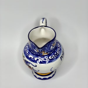 Hand Painted Blue Floral Pitcher Made in Portugal. - Etsy