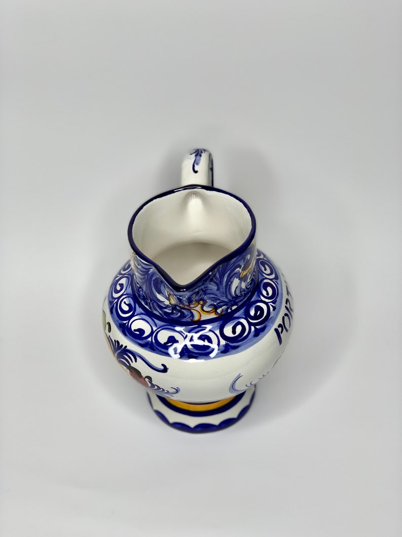 Hand Painted Blue Floral Pitcher Made in Portugal. - Etsy