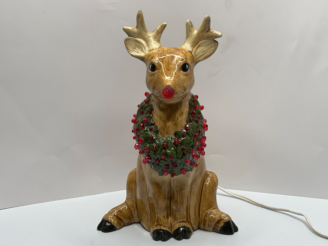 Red Nose Rudolph the Reindeer Electric Christmas Decor Lamp - Etsy