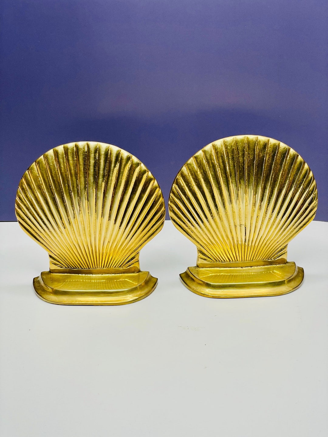 Vintage Brass Shell Bookends Nautical Décor Library Décor Set of 2 - Etsy