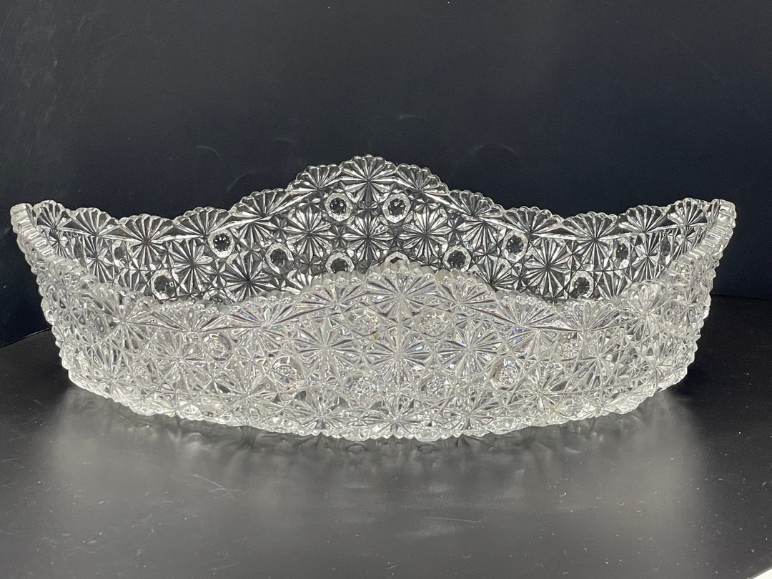 American Brilliant Lead Glass Hand Cut Glass. Daisy Buttons Pattern ...