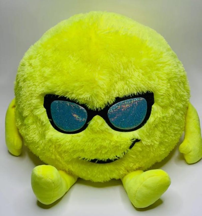 Applause Softies Emoji Plush Rebel Smiley Face Yellow Stuffed Toy 13 ...