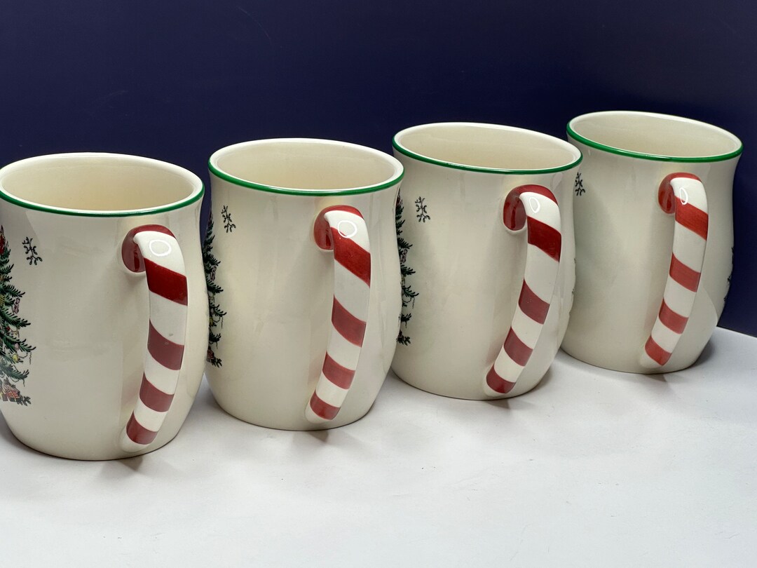 Spode Christmas Tree Peppermint Coffee Mugs (set of 4) - Etsy