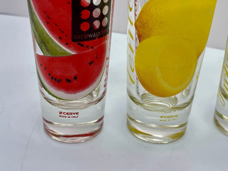 Circle Ware Design Double Shot Glasses, Different Fruits Pattern. Made ...