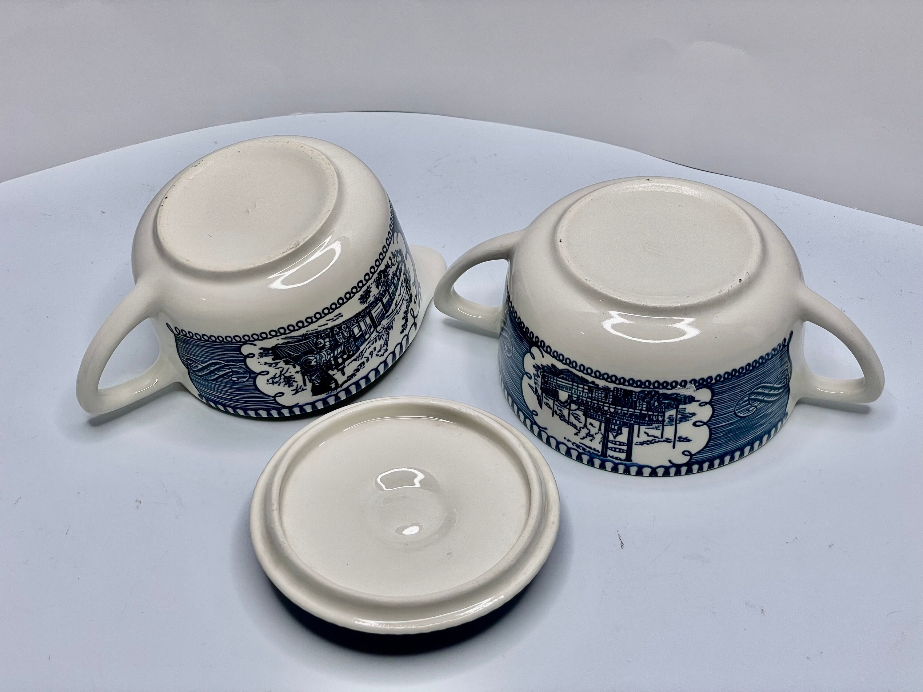 Royal China - Currier and Ives Pattern Creamer and Sugar Bowl, 1950's ...