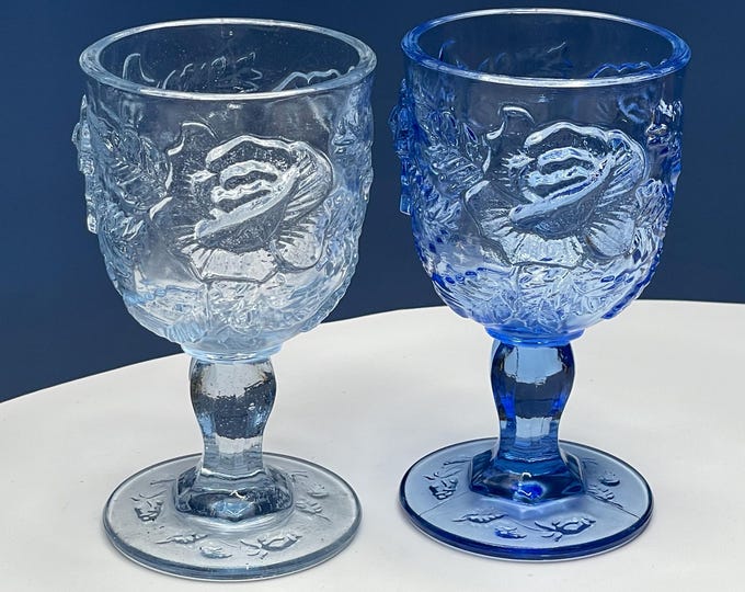 MADONNA Inn. Wild Rose Pattern Water/wine Glass. Set of 2. Ski Blue ...