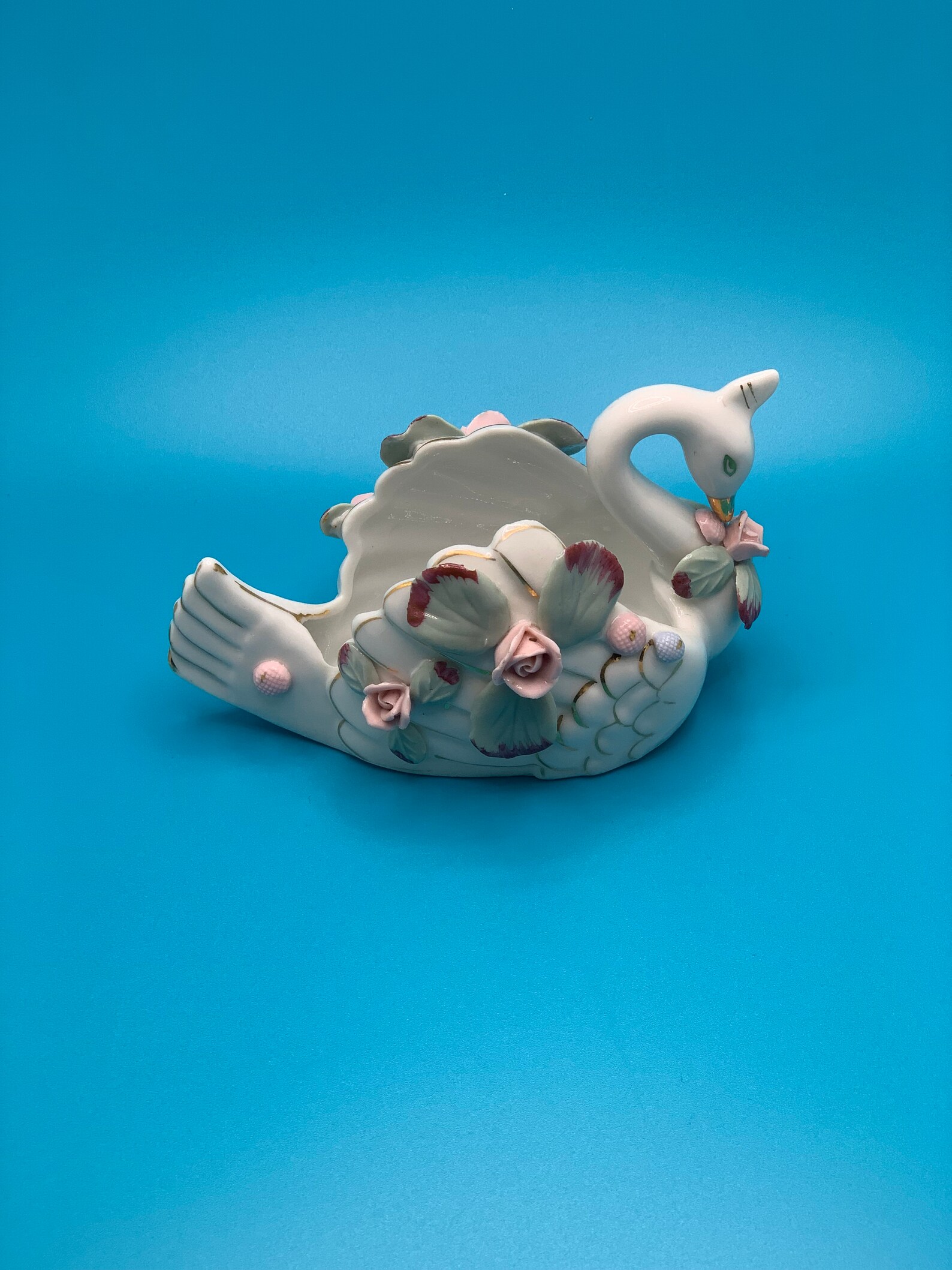 Vintage Lefton China Occupied Japan Floral Swan. - Etsy