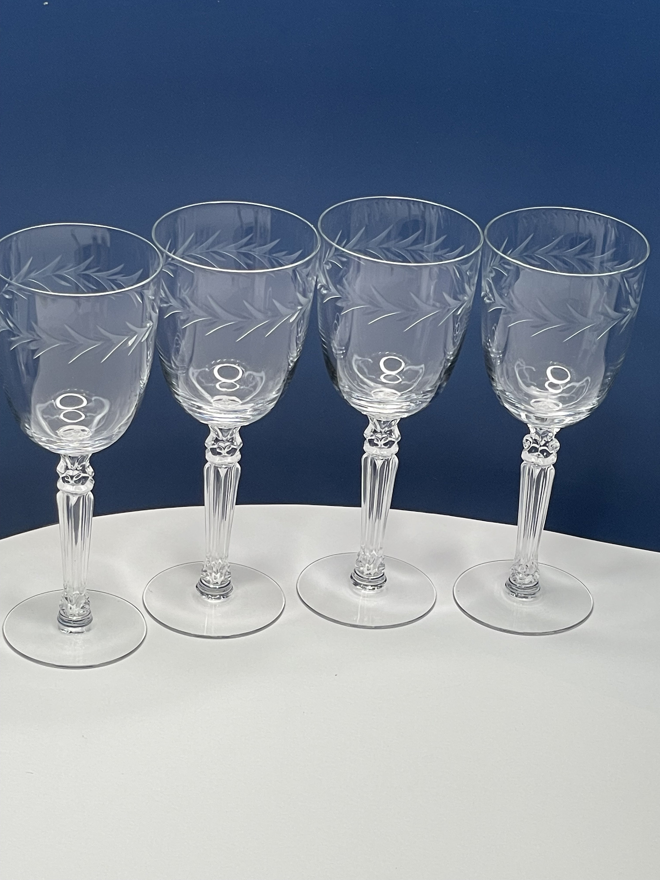 Fostoria Mountain Vernon Etched Elegant Holly Pattern Crystal Clear ...