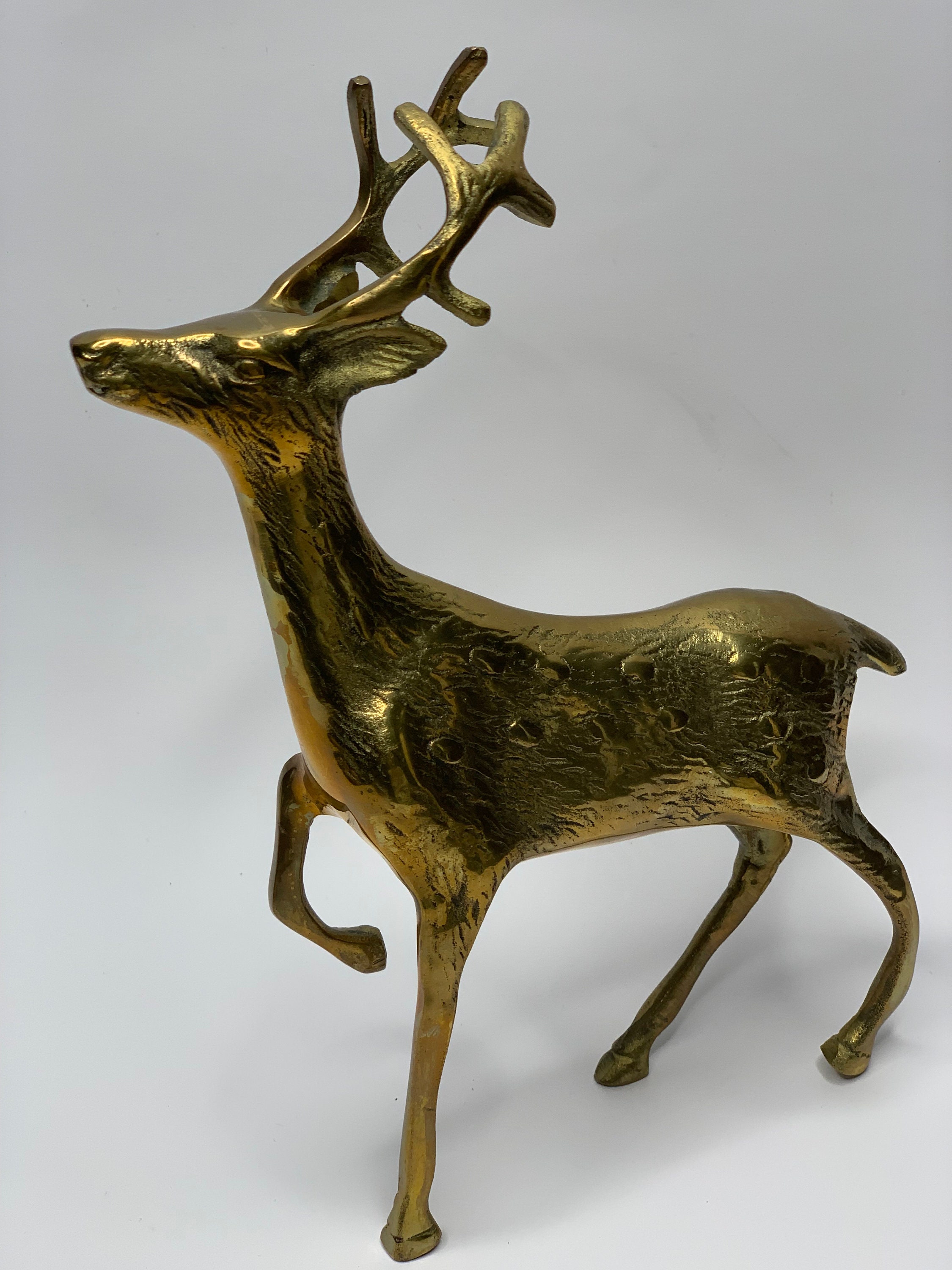 Vintage Handmade Brass Buck and Doe Deer Animal Figurine Pair. - Etsy