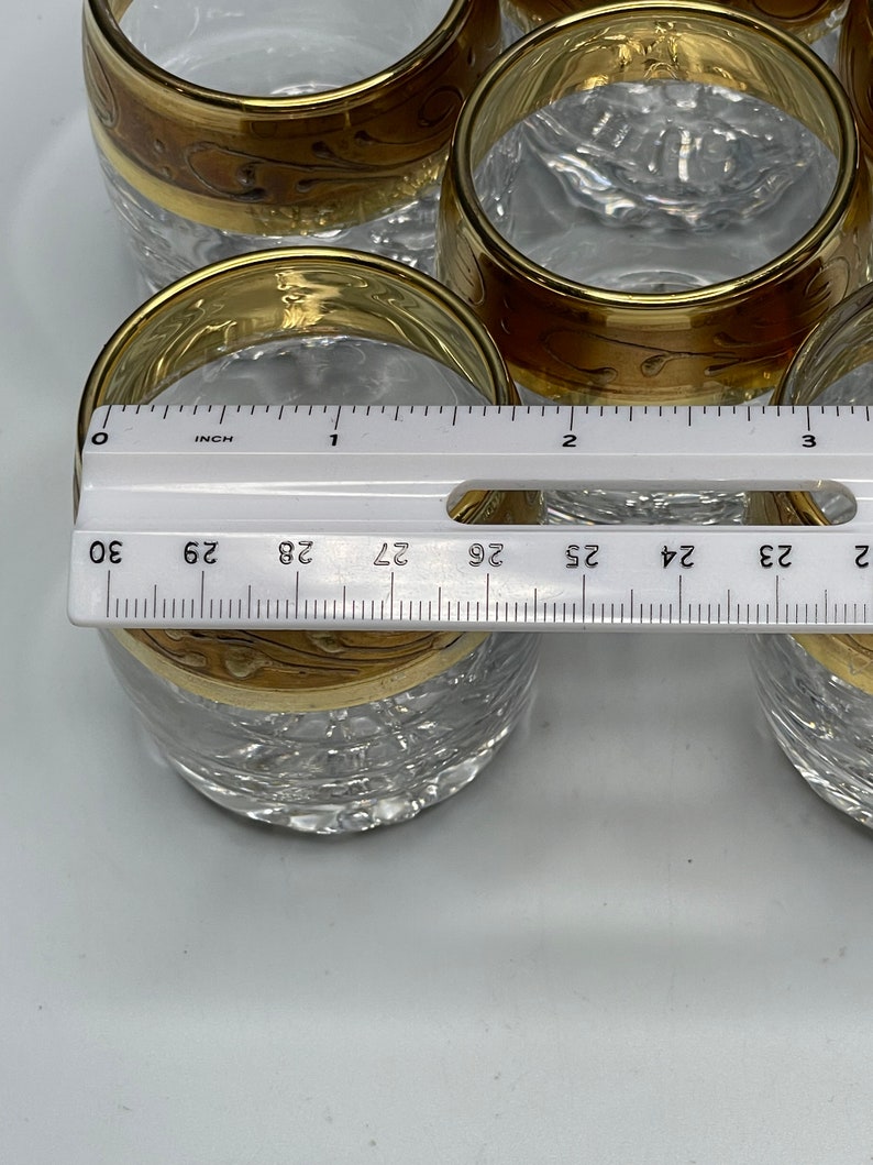 Etched Gold Encrusted Rim/band 1980's Classic Shot/cordial Glasses. Set ...