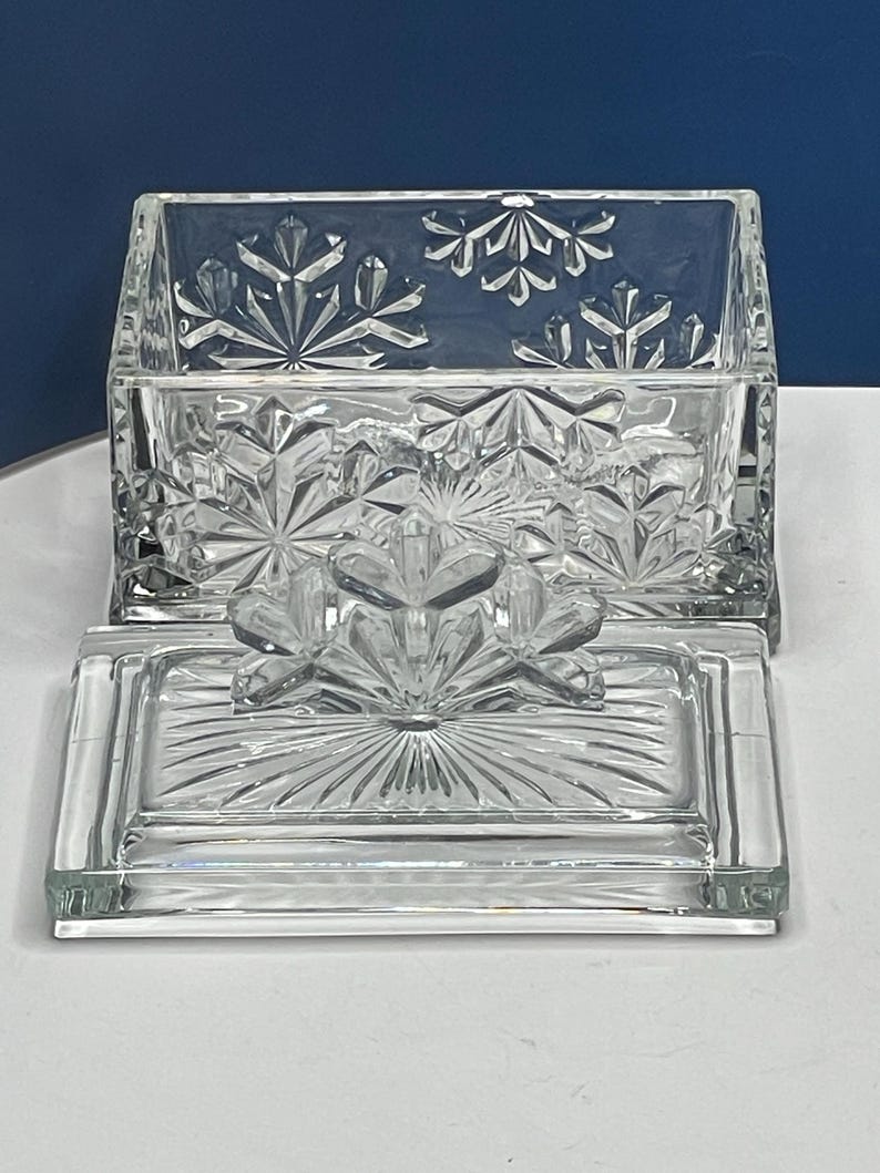 Gorman German Snowflake Crystal Trinket Box W/ Snowflake Lid - Etsy