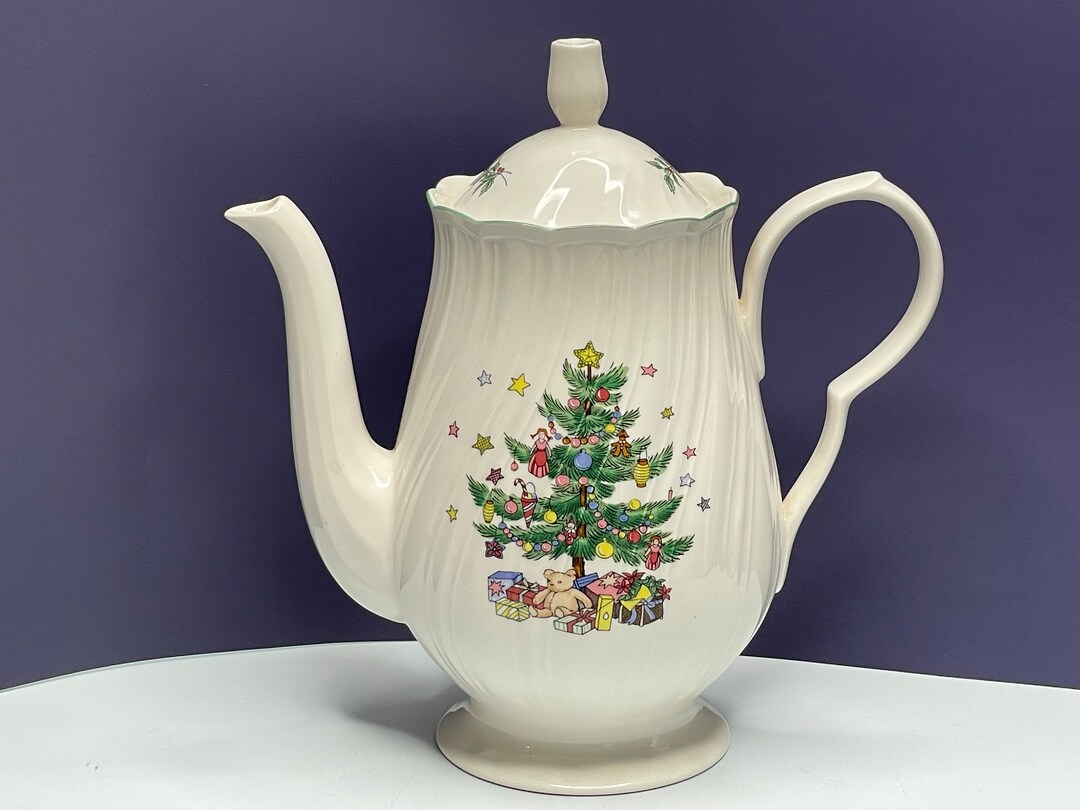 Nikko "happy Holidays" Swirl Coffee Pot W/lid. 1990's Made in Japan - Etsy