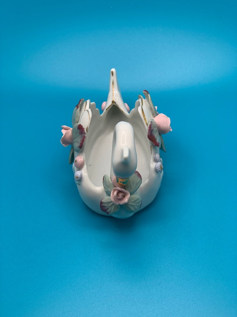 Vintage Lefton China Occupied Japan Floral Swan. - Etsy