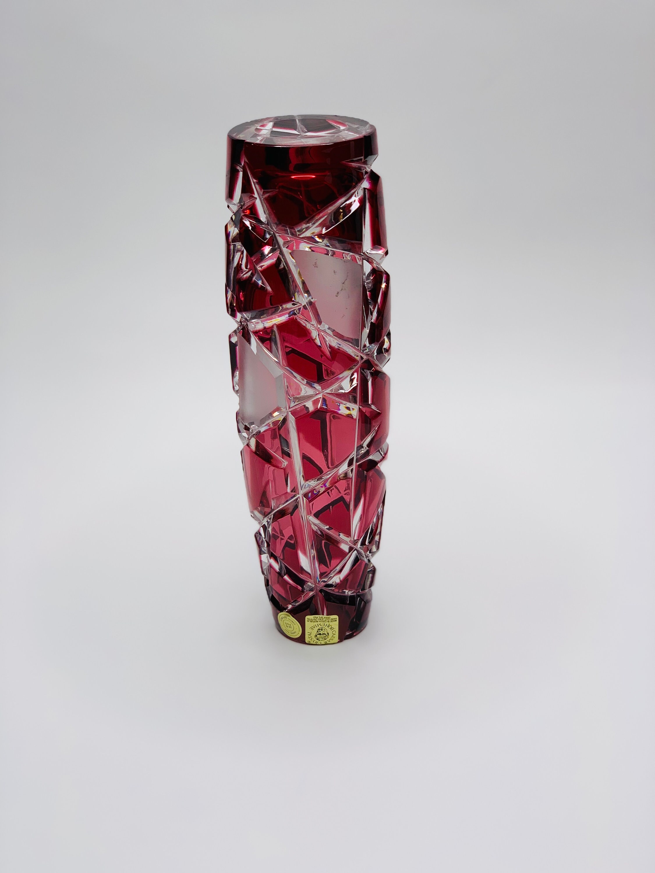 Caesar Crystal Bohemia Cranberry to Clear Crystal Mars Bud Vase - Etsy