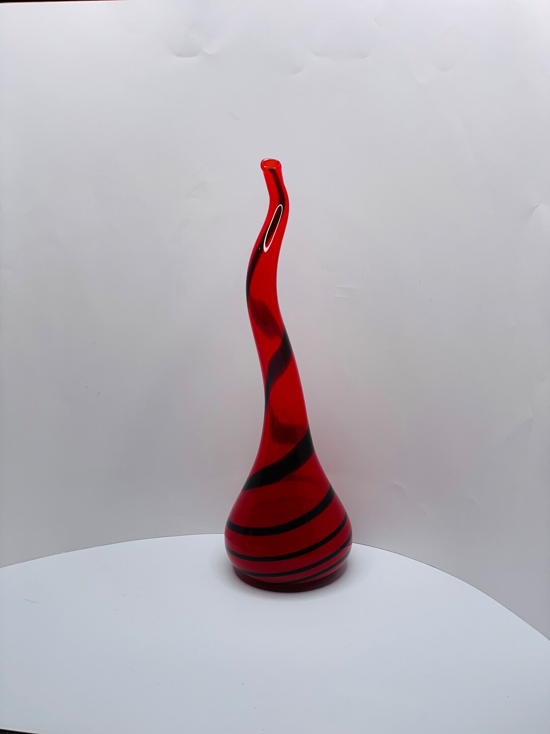 Abstract Hand Blown Glass Gourd Bud Vase in Red and Black - Etsy