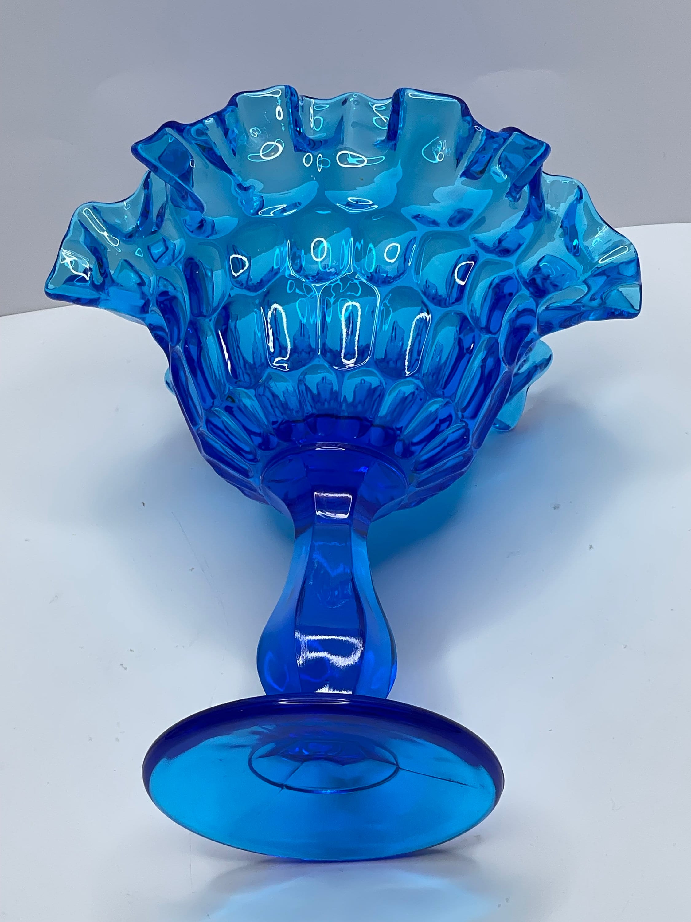 Fenton Vintage - Colonial Pressed Glass, Cobalt Blue Thumbprint With ...