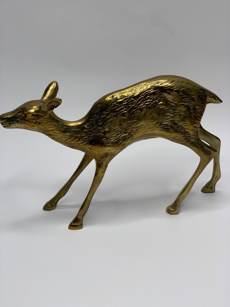 Vintage Handmade Brass Buck and Doe Deer Animal Figurine Pair. - Etsy