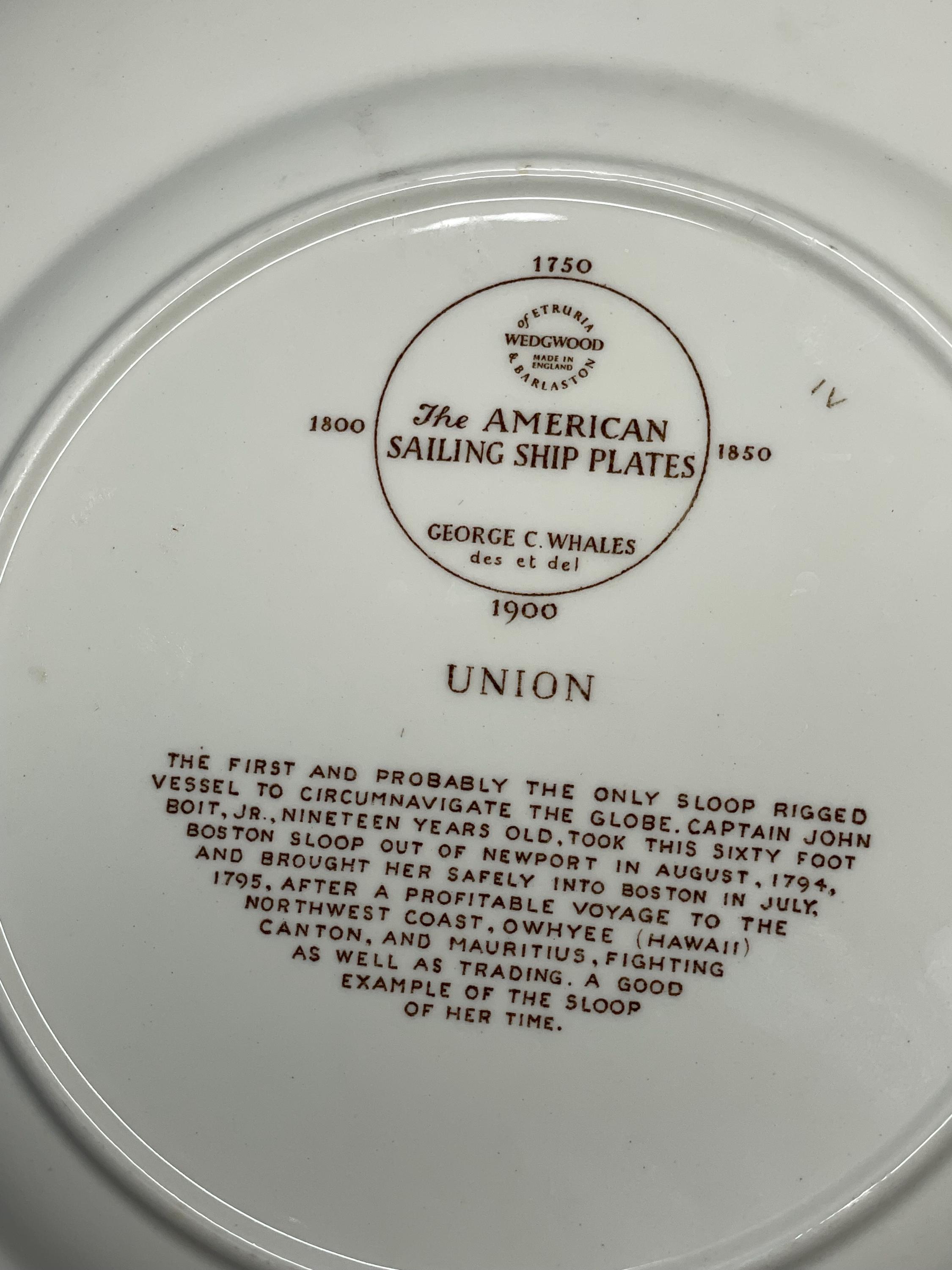 Wedgwood Collectible the American Sailing Ship Plates Decorative UNION ...