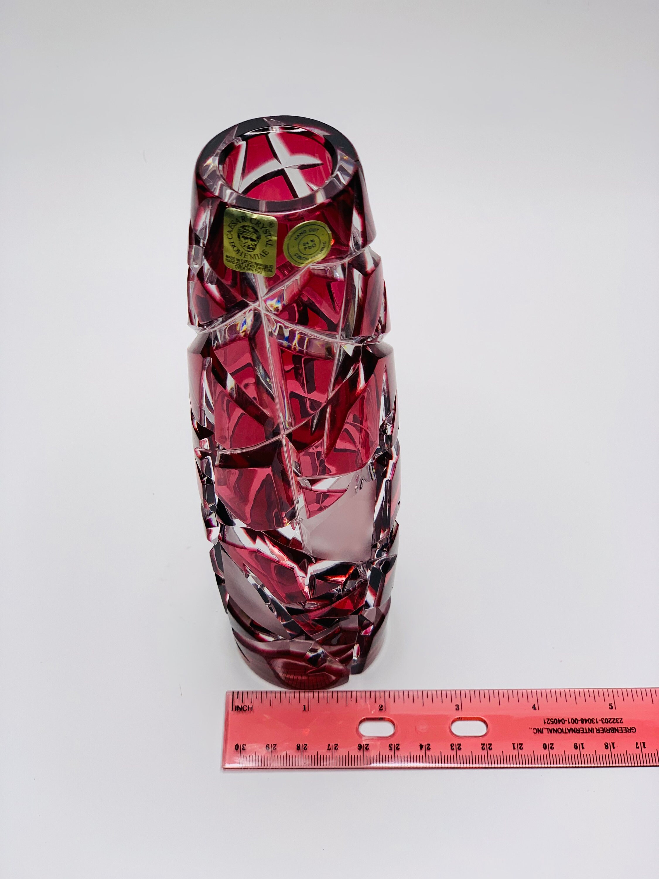 Caesar Crystal Bohemia Cranberry to Clear Crystal Mars Bud Vase - Etsy