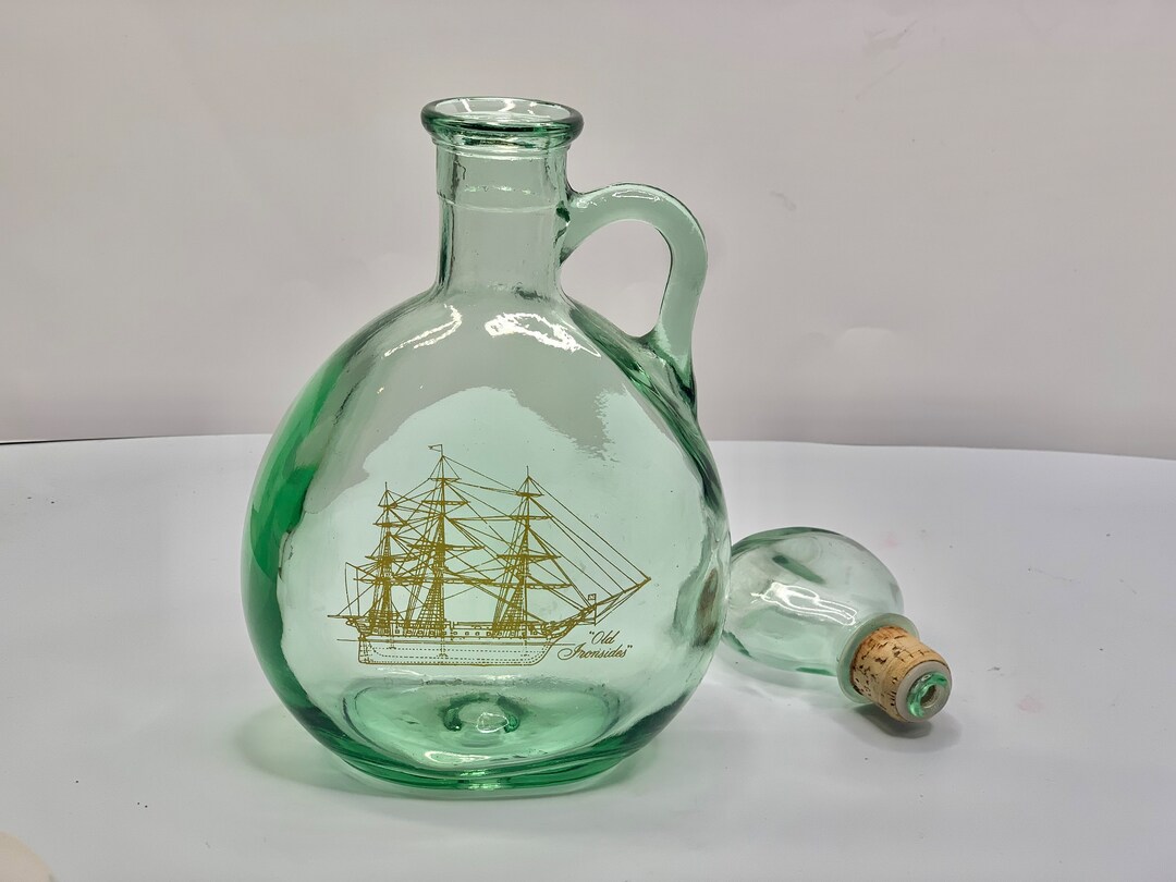 Vintage Old Fitzgerald "old Ironsides" Whiskey Flagship Green Blue ...