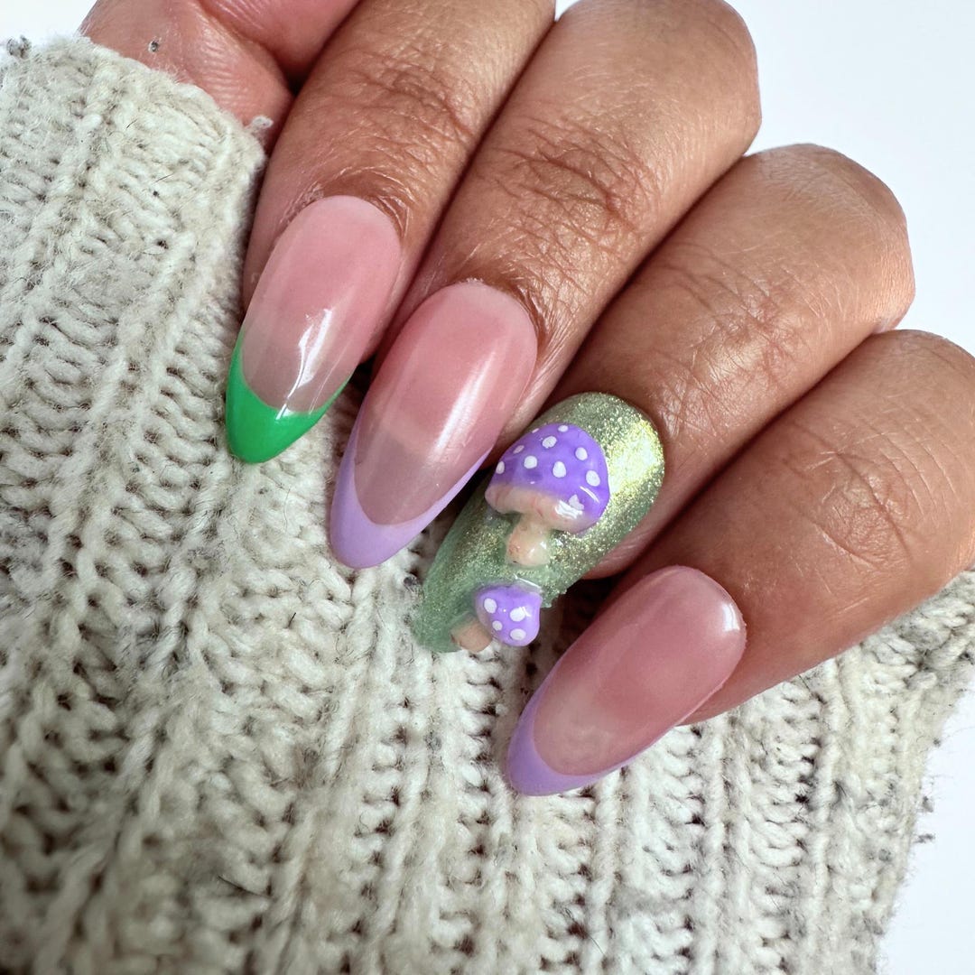 3D Fairy Core Nails With French Tip, Fairy Nails, 3D Nails, Summer ...
