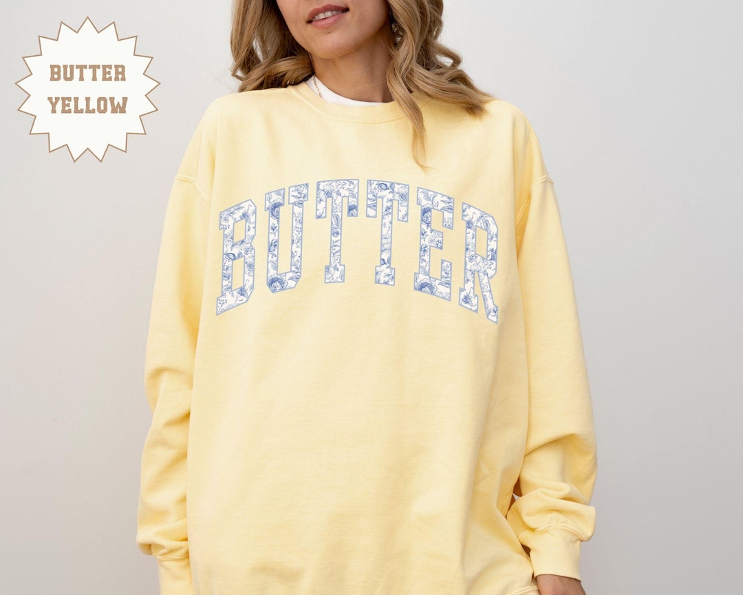 Salted Butter Sweatshirt | Comfort Colors® Stick of Butter Yellow ...