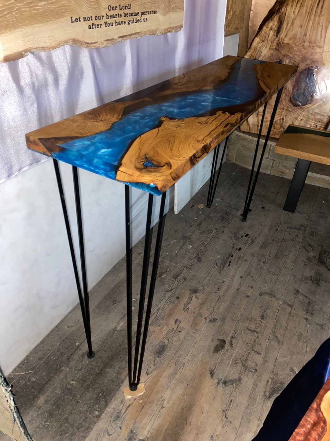 Hallway Table, River Console Table, Vanity River Table - Etsy