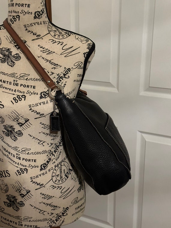 Vintage Coach Chelsea Black Pebble Leather with Brown… - Gem
