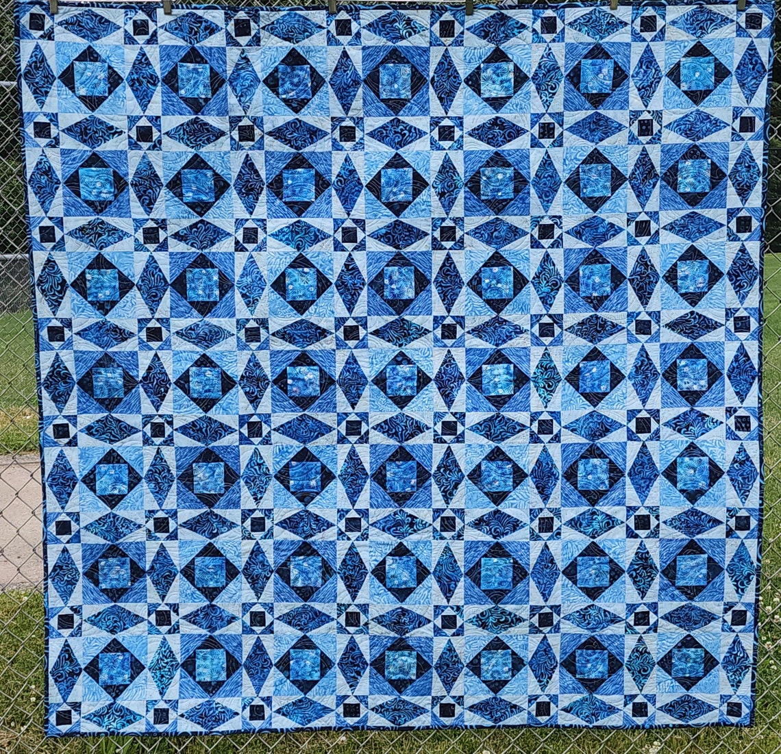 Storm at Sea Batik Blue Quilt by Comfycatquilts. Stunning Pattern With ...