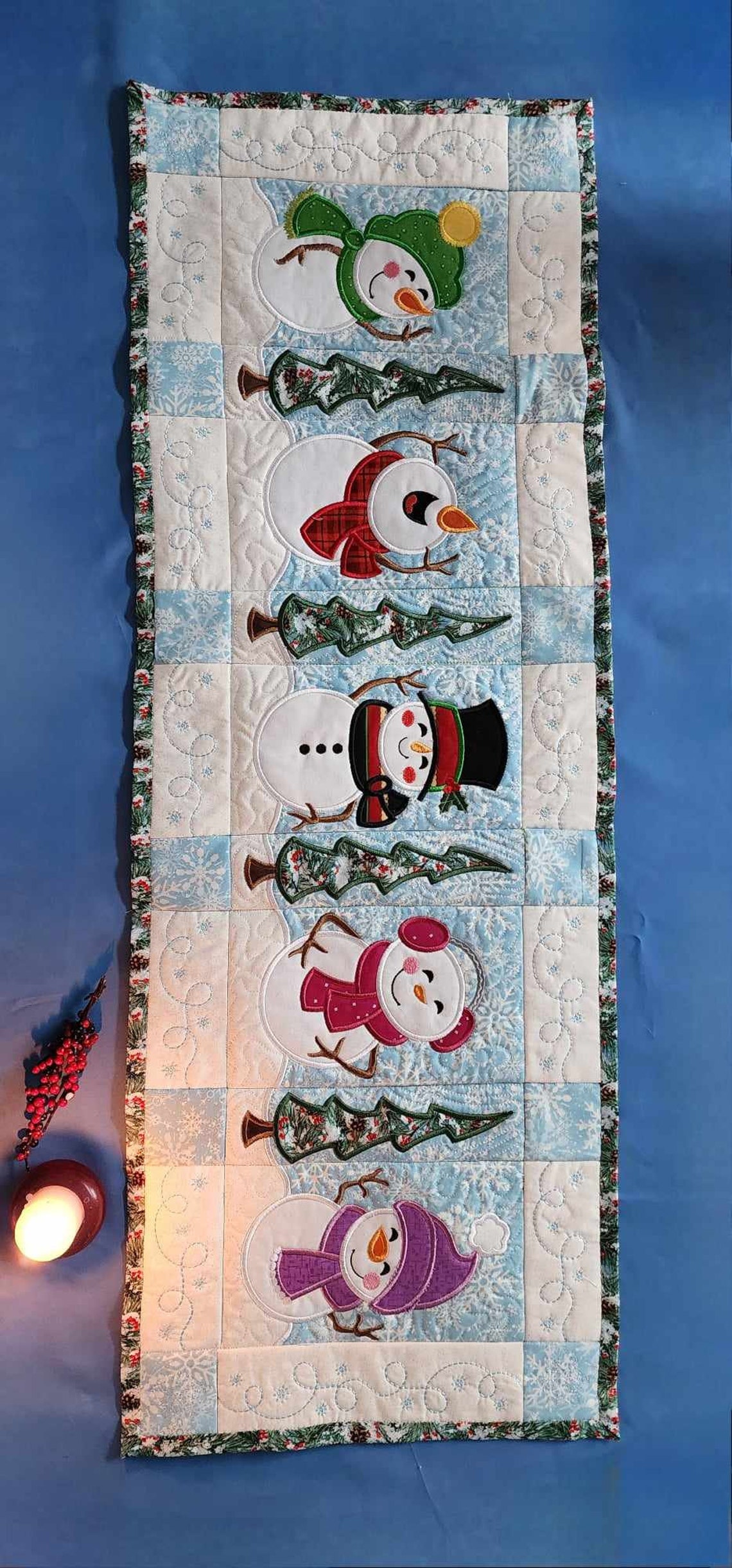 Snowmen Tablerunner Applique and Quilted With Details That Will Make ...